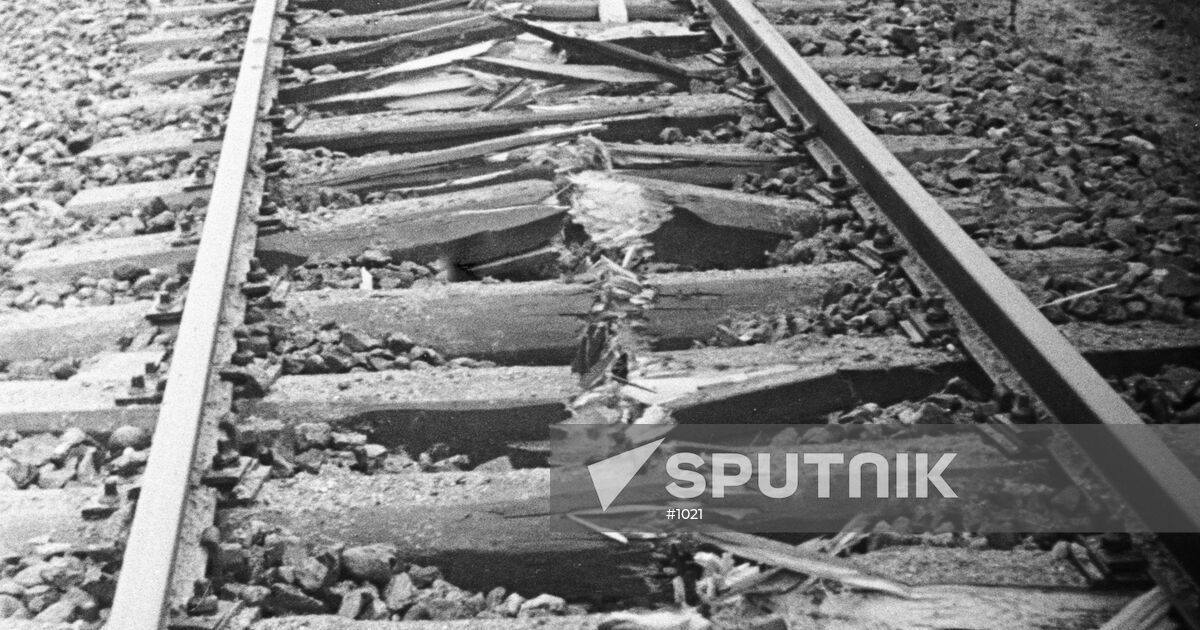 WWII DESTROYED RAILROAD | Sputnik Mediabank