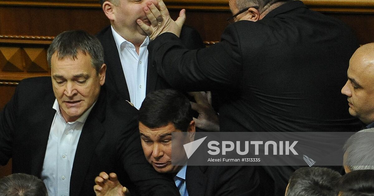 Fight at Verkhovna Rada of Ukraine | Sputnik Mediabank