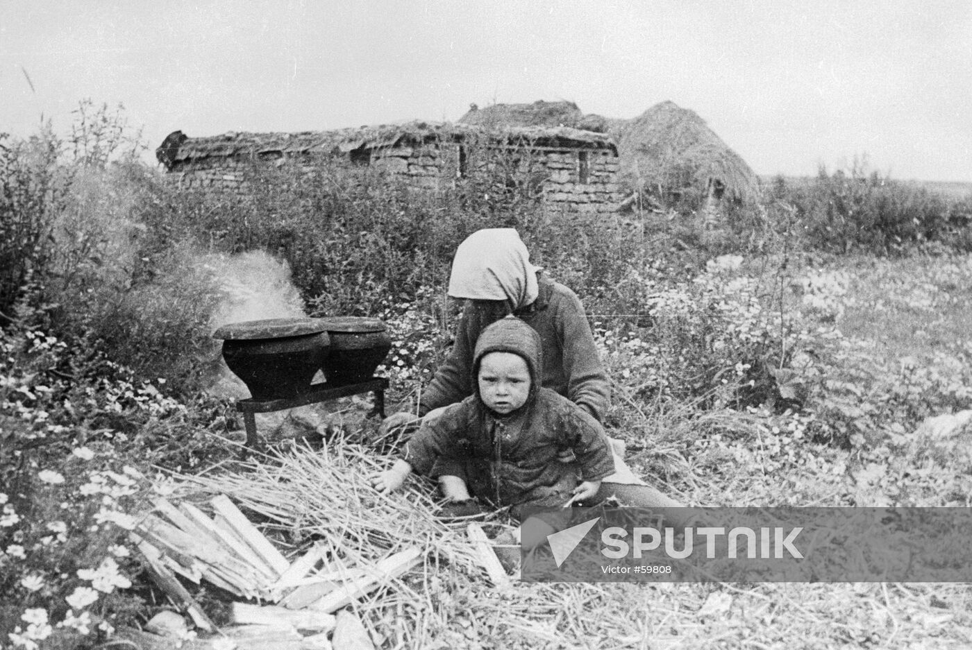 DEVASTATED VILLAGE WWII | Sputnik Mediabank