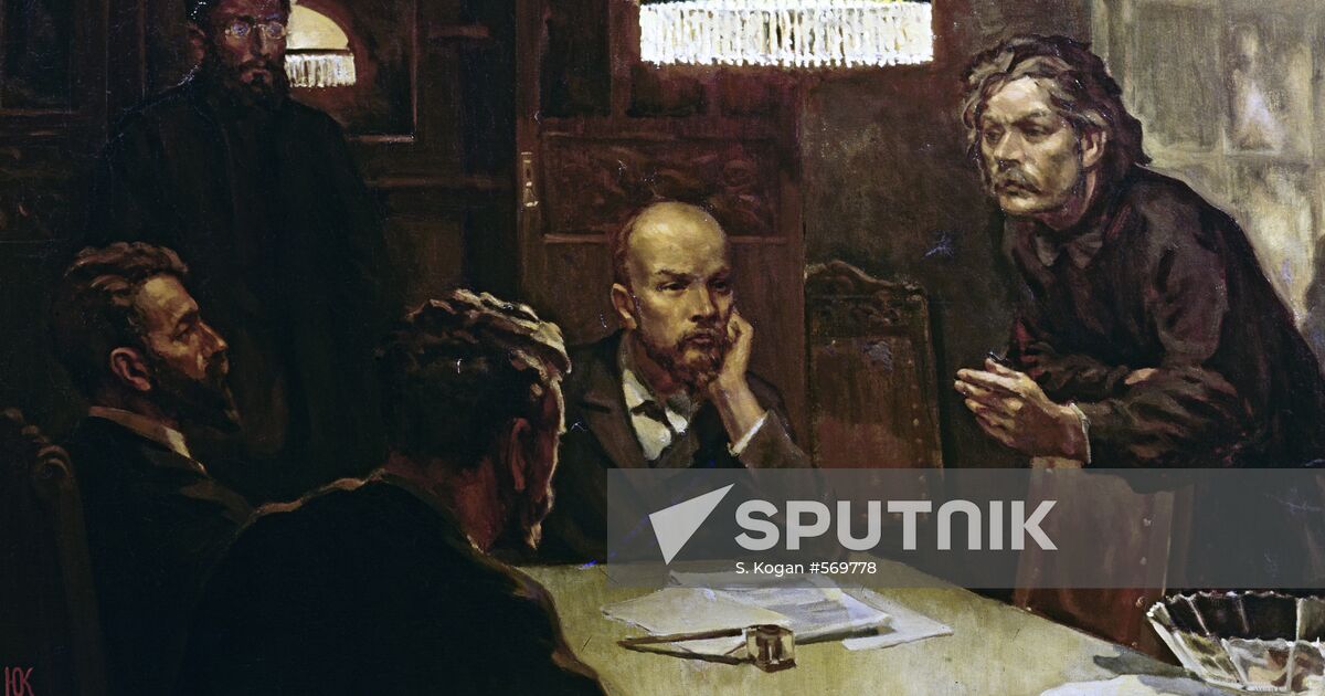 "Lenin and Gorky at Bolsheviks' Central Committee meeting" | Sputnik ...