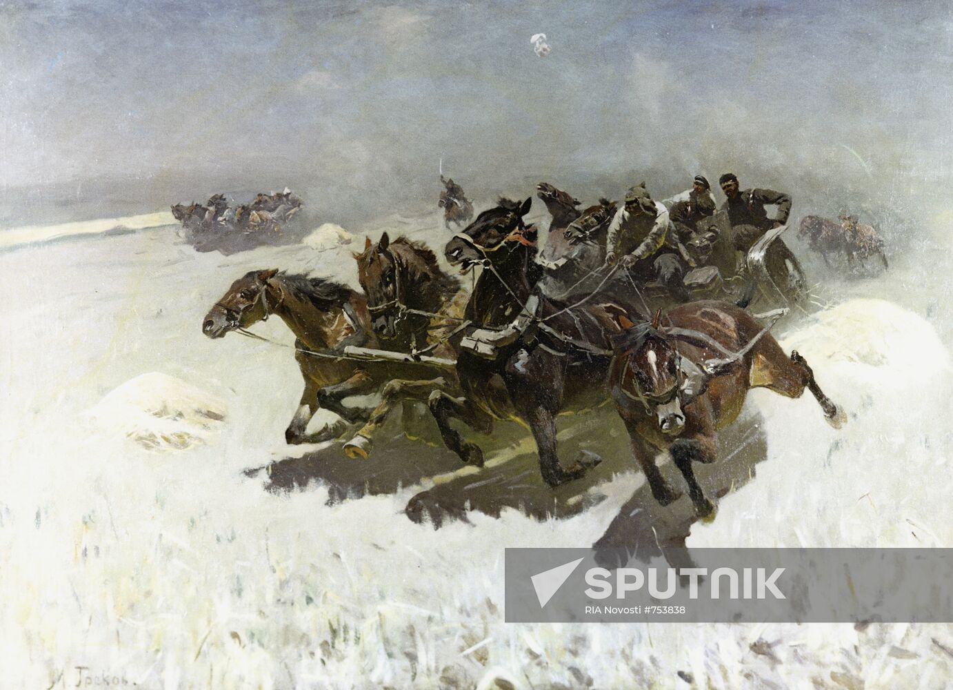 Picture "Machine-gun cart" by artist Mitrofan Grekov | Sputnik Mediabank
