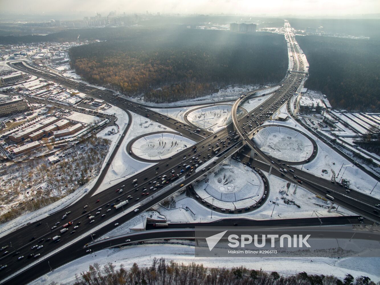 Road junction on Moscow Ring Road and Novorizhskoye Highway | Sputnik ...