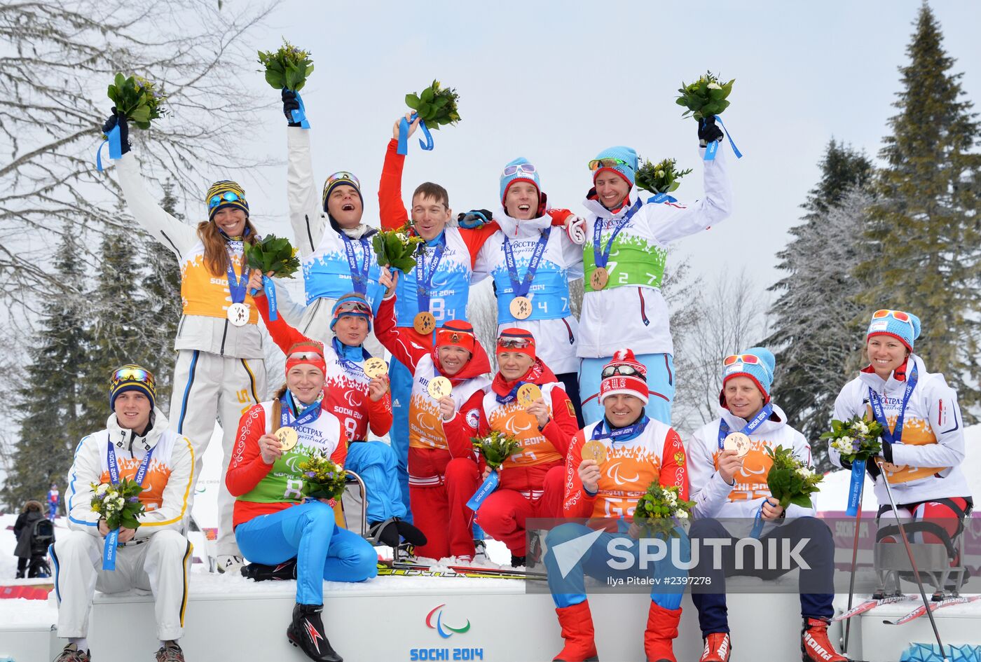 2014 Winter Paralympics. Cross-country skiing. Mixed relay | Sputnik ...