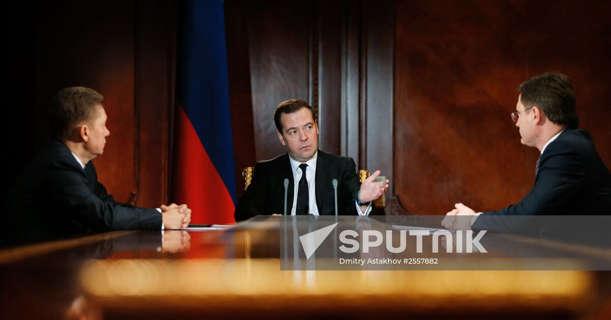 Prime Minister Dmitry Medvedev meets with Gazprom Minister Aleksei ...