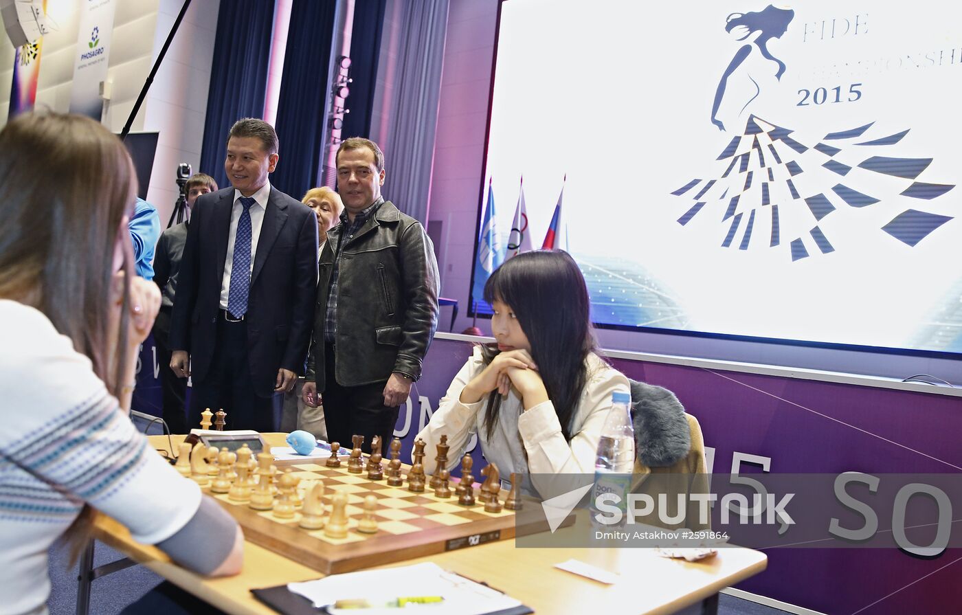 Prime Minister Dmitry Medvedev visits Women's World Chess Championship ...
