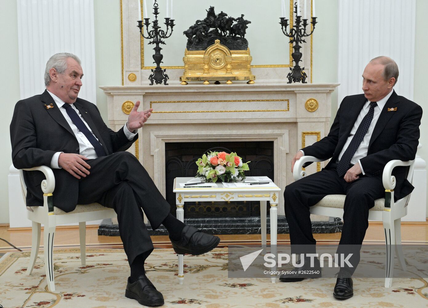 Russian President Vladimir Putin meets with President of Czech Republic ...