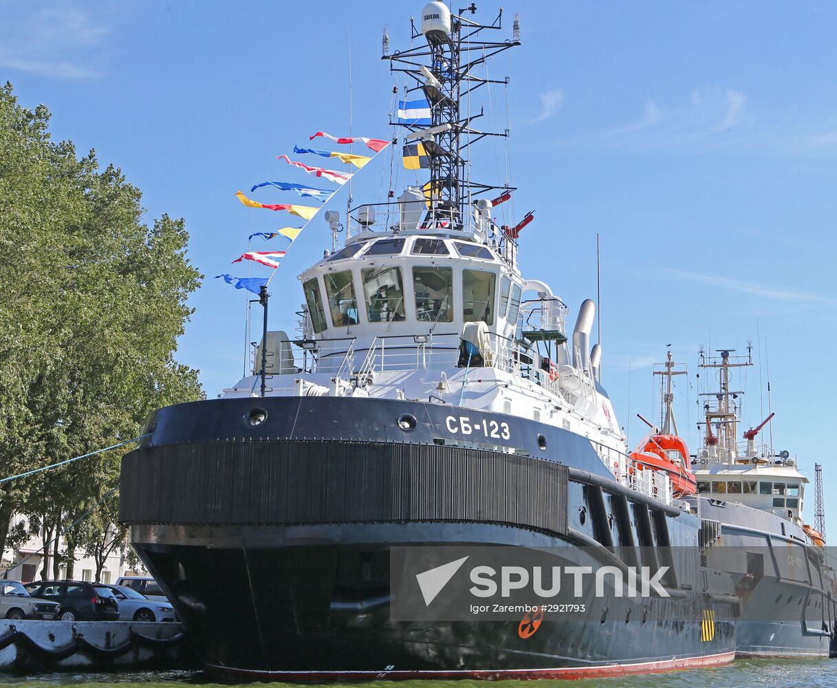 New SB-123 rescue and salvage tug arrives in Baltiysk port | Sputnik Mediabank