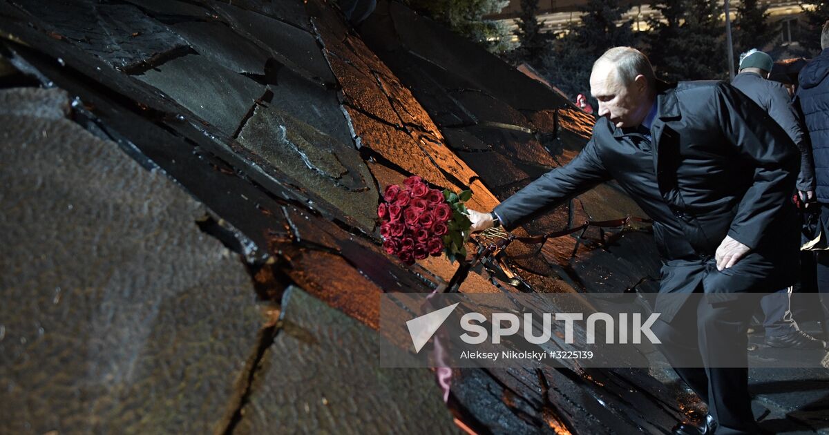 President Vladimir Putin attends unveiling of the Wall of Grief ...