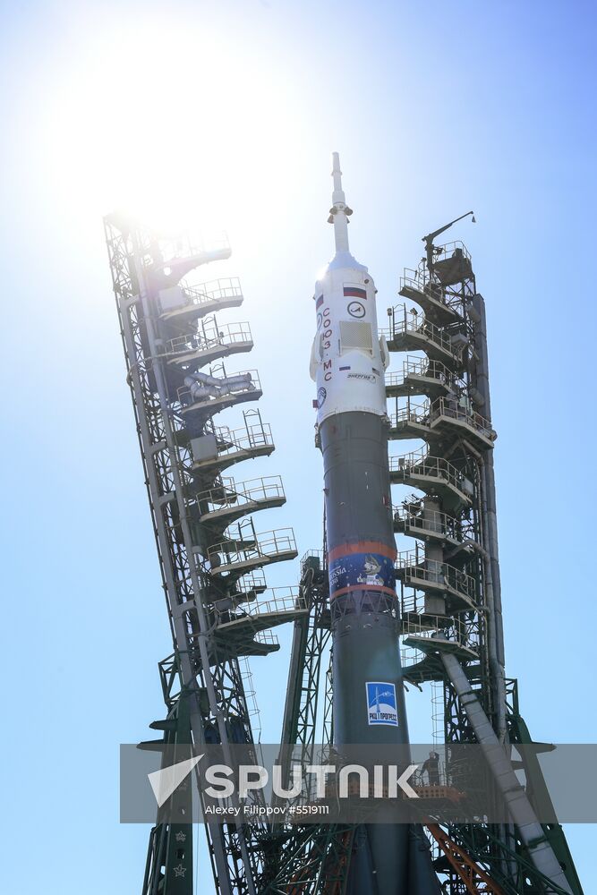 Soyuz-FG launch vehicle delivered to Baikonur launch site | Sputnik Mediabank