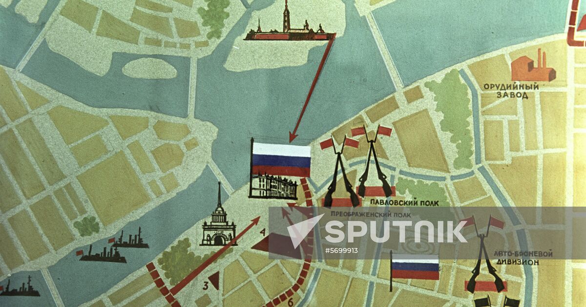 Map of armed uprising in Petrograd in October 1917 | Sputnik Mediabank