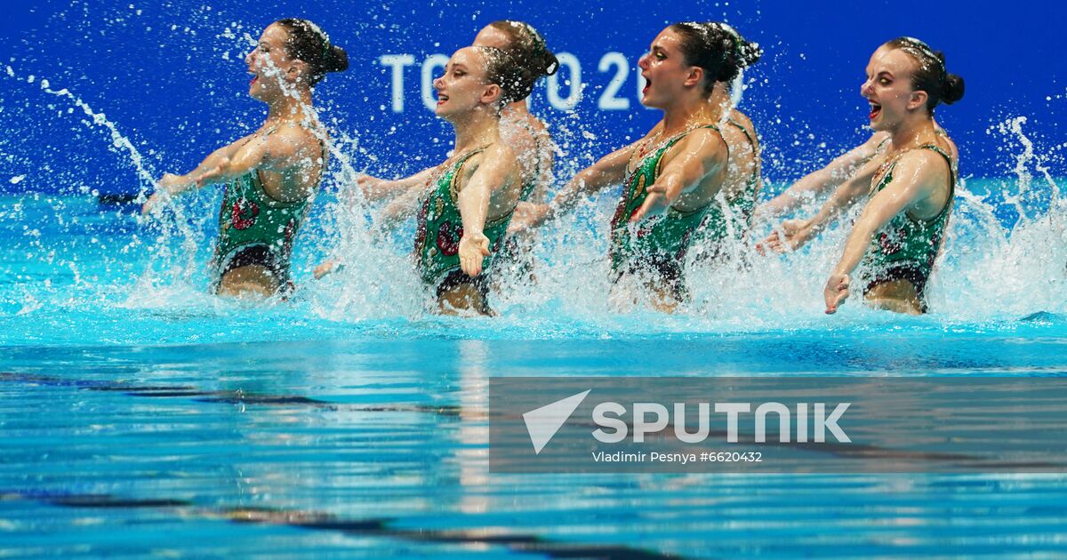 Japan Olympics 2020 Artistic Swimming Team Technical Routine | Sputnik ...