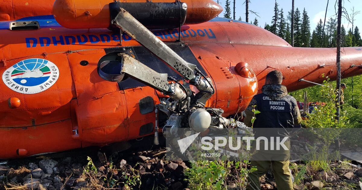 Russia Helicopter Hard Landing | Sputnik Mediabank